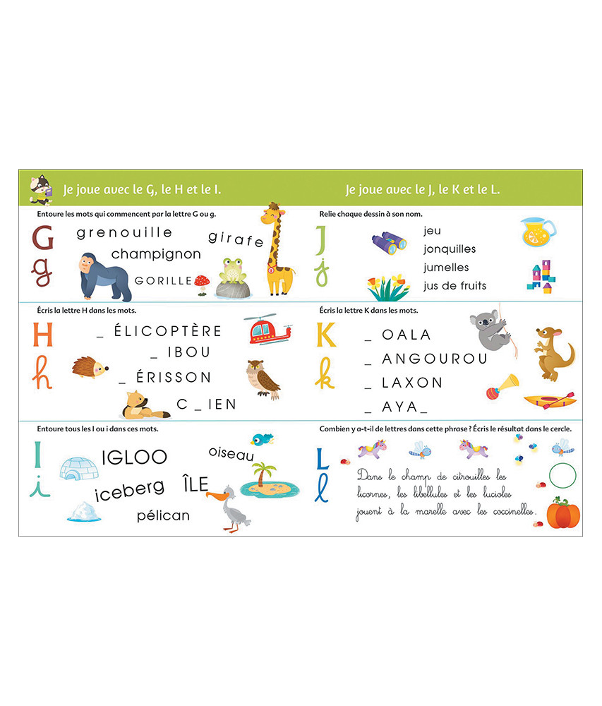 Les lettres et l'alphabet, Les sons et les mots, avec feutres